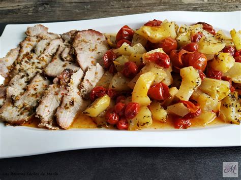 Lomo Adobado Casero Al Horno Con Patatas Y Tomates Las Recetas