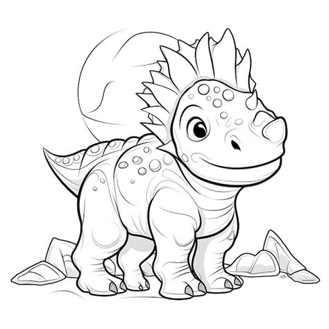 Página para colorear para niños dinosaurios de fantasía Foto Premium
