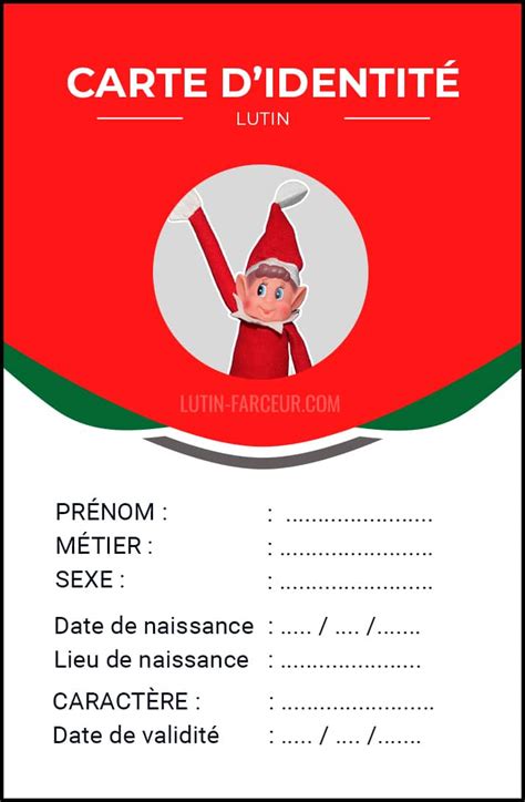 Identité du lutin farceur Carte d identité et passeport de voyage