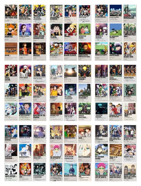 Pcs Anime Posters Kit Anime Collage Kit Anime Home Decor Minimalist