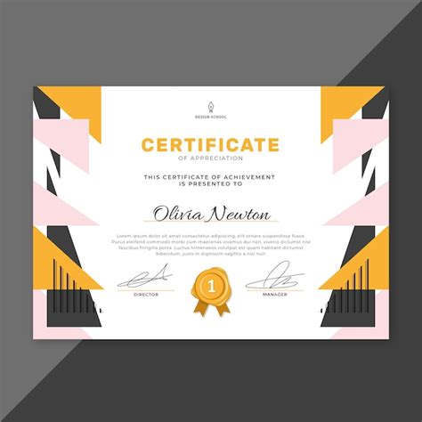 Free Vector Geometric Certificate Template