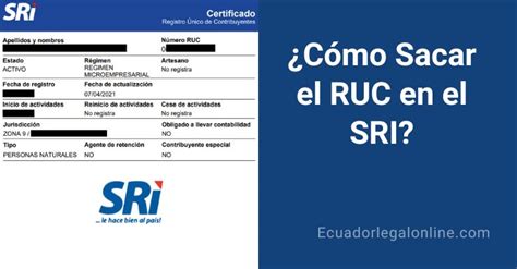 Cómo Sacar el RUC en línea Inscripción de RUC SRI