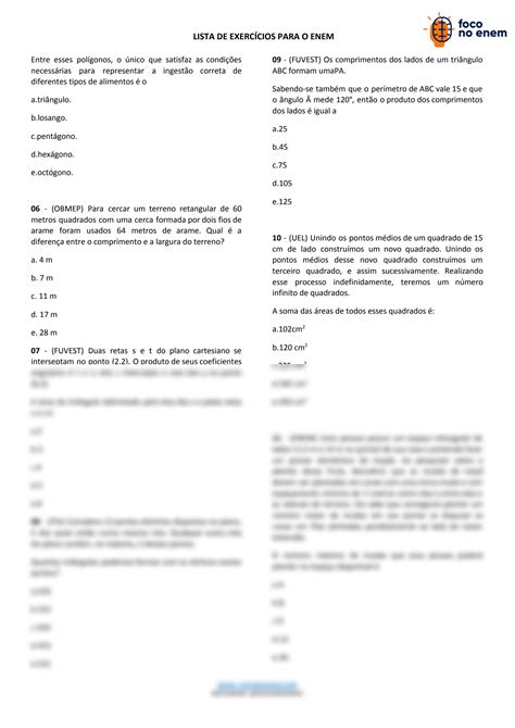 SOLUTION Lista de exercícios de matemática polígonos regulares para