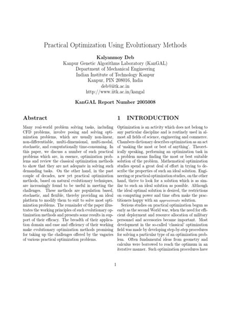 practical optimization using evolutionary methods pdf genetic algorithm mathematical