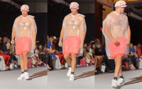 Vêtu d un sac poubelle il s incruste incognito à la Fashion Week