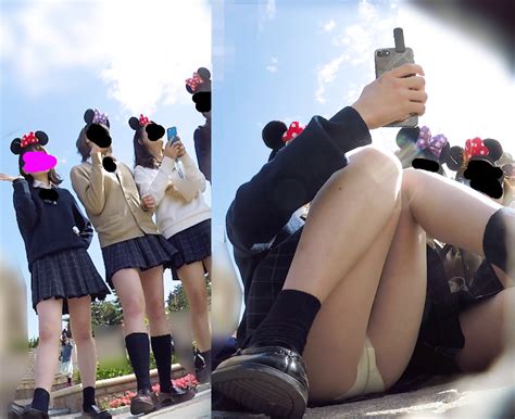 顔出しJK28 夢の国12 お城前へおいでやすはんなりJKパンツ見えちゃうJK集団の可愛いとこどり 逆さ撮り博物館3