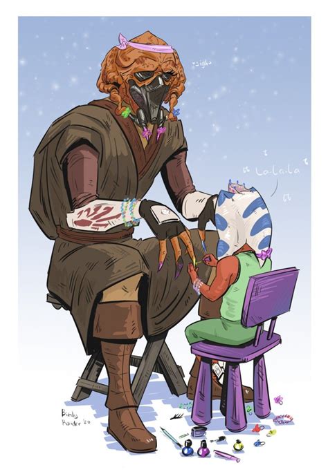 Plo Koon And Ahsoka Star Wars Drawings Star Wars Characters Star Wars Art