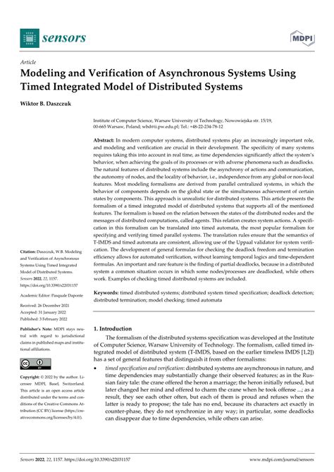 pdf modeling and verification of asynchronous systems using timed integrated model of