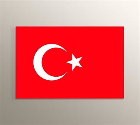 Ay Yıldızlı Kırmızı Türk Bayrağı Kanvas Tablosu Tablohane