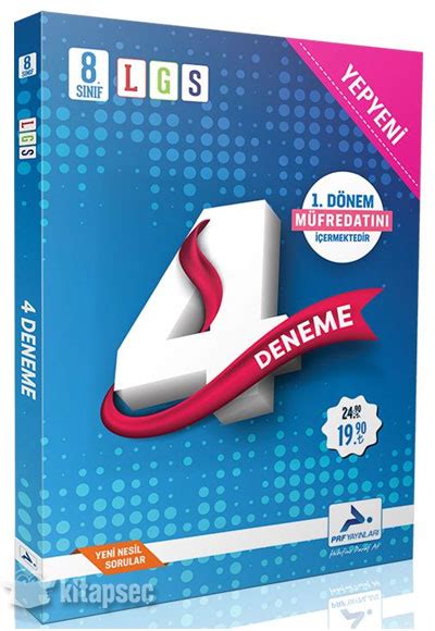 8 Sınıf LGS 1 Dönem 4 Deneme Sınavı PRF Paraf Yayınları 9786057806574