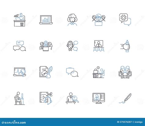 Production Process Line Icons Collection Manufacturing Assembly