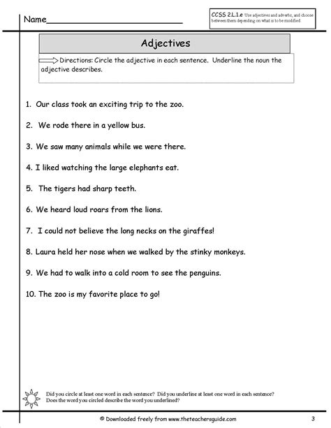 16 Printable Adjective Worksheets 4th Grade Worksheeto