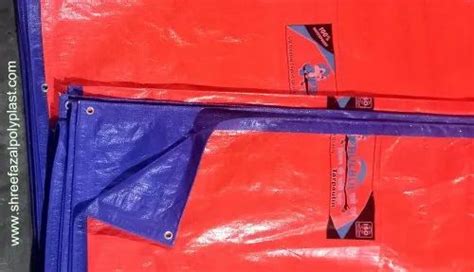 Polyethylene HDPE Woven Orange Navy Blue 170 GSM HDPE TARPAULIN At Rs