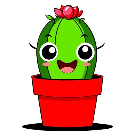 Cactus En Una Olla De Dibujos Animados Vectoriales Vector Premium