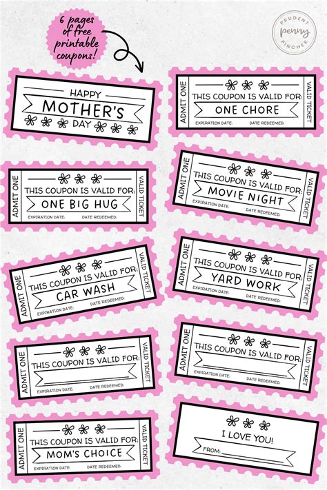 Free Printable Mother S Day Coupon Book In Mother S Day Coupons