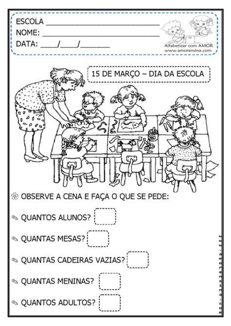 50ATIVIDADES DIA DA ESCOLApara Imprimir Grátis