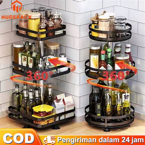 Jual 1 2 3 SusunRak Bumbu Putar Berputar 360 Derajat Rak Bumbu
