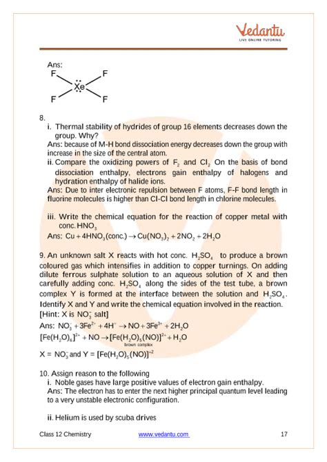 Cbse Class Chemistry Chapter The P Block Elements Important