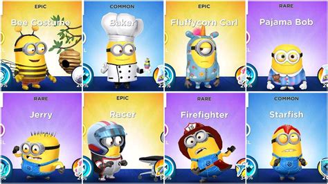 Minion Rush Bee Costume VS Baker VS Fluffycorn Carl VS Pajama Bob VS