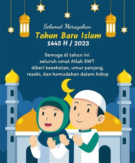 Kartu Ucapan Tahun Baru Islam 2023 1445 H Isi Kata Kata