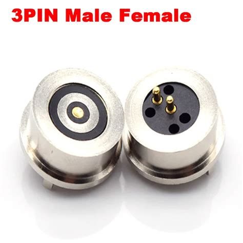 1set 12V10A Round High Current Magnet Suction Spring Pogo Pin Connector