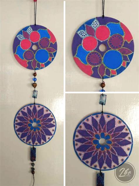Atrapa sol artesanalmente creado con cd decorado doble Hermoso diseño