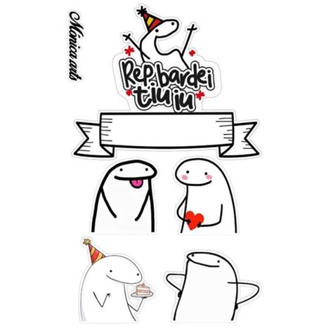 Topo Topper Para Bolo Flork Meme Shopee Brasil