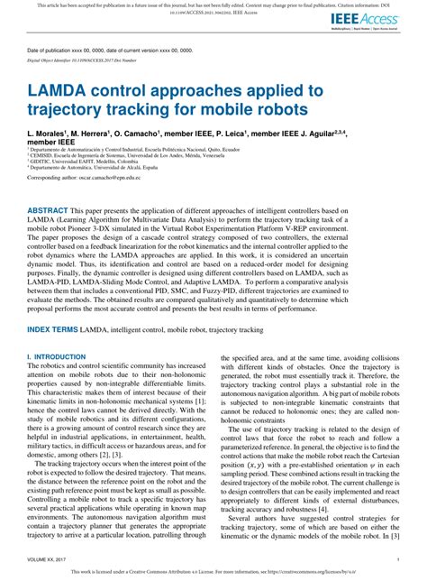 pdf lamda control approaches applied to trajectory tracking for mobile robots