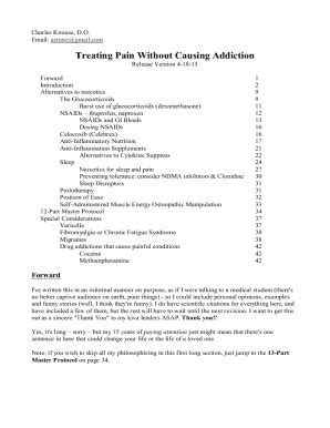 Fillable Online Treating Pain Without Causing Addiction Fax Email Print