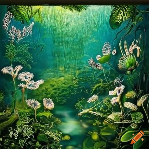 Painting Of A Jungle With A Castle By Ernst Haeckel On Craiyon