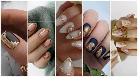 UÑAS CON RELIEVES EN COLOR DORADO Y PLATEADO YouTube