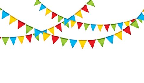 Guirnalda De Carnaval Con Banderas Banderines De Fiesta Coloridos
