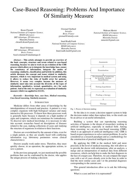 pdf case based reasoning problems and importance of similarity measure