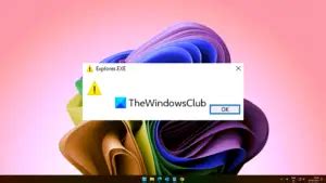 Explorer Exe Blank Message With Yellow Exclamation Mark On Startup