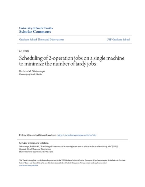 pdf scheduling a single machine to minimize the weighted number of tardy jobs robert bulfin