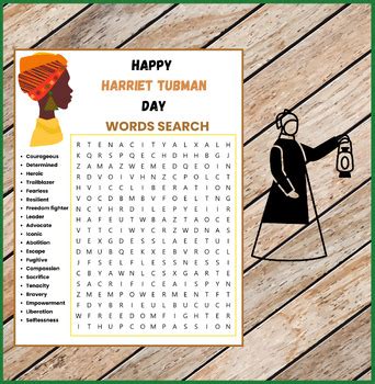 Happy HARRIET TUBMAN Word Search Puzzle Worksheet Activity Women S