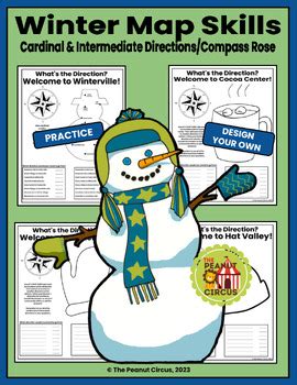 Map Skills Winter Cardinal Intermediate Directions Activity