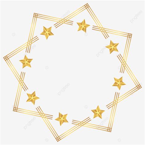 Polygon Golden Frame With Border Gold Star Clipart Star Clipart