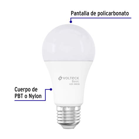 Ficha Tecnica Lámpara de LED tipo bulbo A19 14 W luz cálida caja Basic