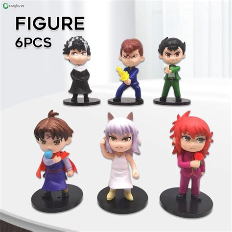 6pcs YuYu Hakusho Figura Brinquedos Fofo Meninos Mini Ação Bonecos De