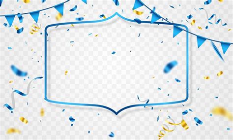 celebración marco de fondo confeti dorado y azul brilla para eventos y
