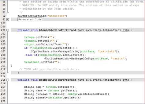 membuat form data mahasiswa java netbeans koneksi database mysql
