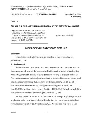 Fillable Online Docs Cpuc Ca Internal Review Draft Subject To ALJ