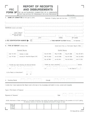 Fillable Online Fec FEC Form 3P Federal Election Commission Fec Fax