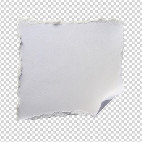 Close Up Of A White Ripped Piece Of Paper Isolated On White Background