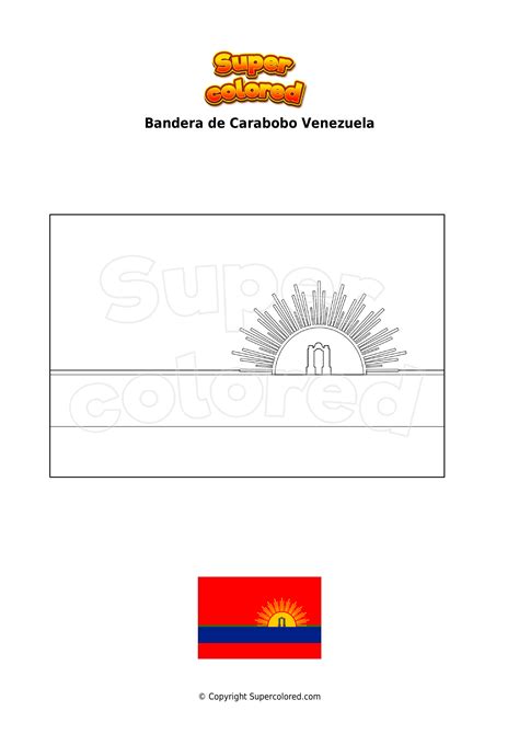 Dibujo Para Colorear Bandera De Carabobo Venezuela Supercolored