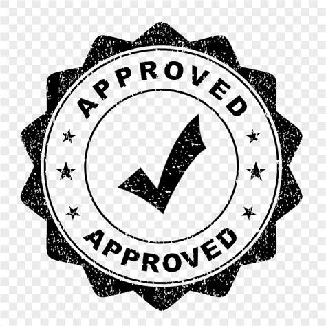 Round Approved Black Postage Stamp Citypng