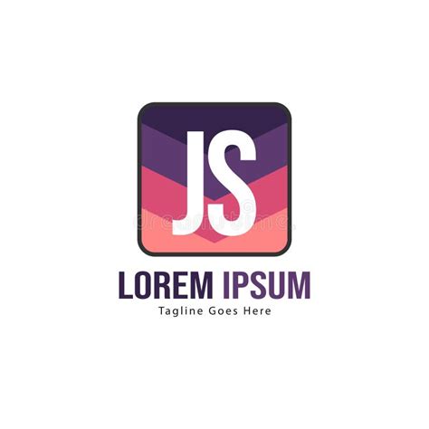 Initial JS Logo Template With Modern Frame Minimalist JS Letter Logo