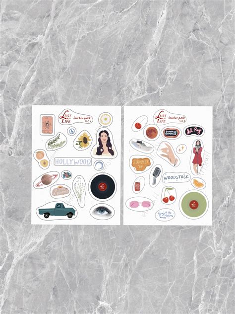 Lana Del Rey Stickers Lust For Life Stickers Lana Del Rey Etsy