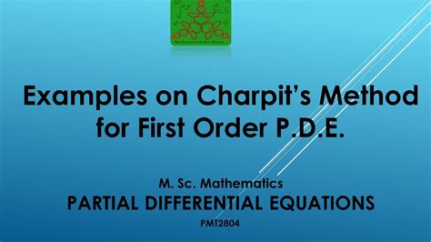 examples on charpit s method partial differential equations msc mathematics youtube
